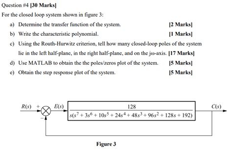 Solved Question Marks For The Closed Loop System Chegg