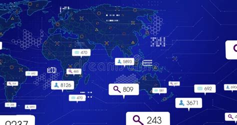 Animation Of Eco Icons And Data Processing Over World Map Stock Footage Video Of Concept