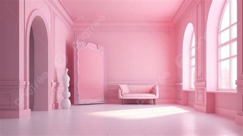 빈 분홍색 방의 활기찬 3d 렌더링 홈 오피스 집 책상 사무실 3d 배경 일러스트 및 사진 무료 다운로드 Pngtree