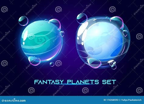 Fantastic Space Planets For Ui Galaxy Game Stock Vector Illustration Of Colorful Icon 174268593