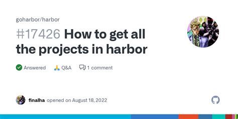 How To Get All The Projects In Harbor · Goharbor Harbor · Discussion