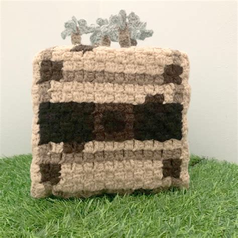 Minecraft Crochet Block Series Part 22 Minecraft Legends Wood Golem Block Pattern Hookstitchsew