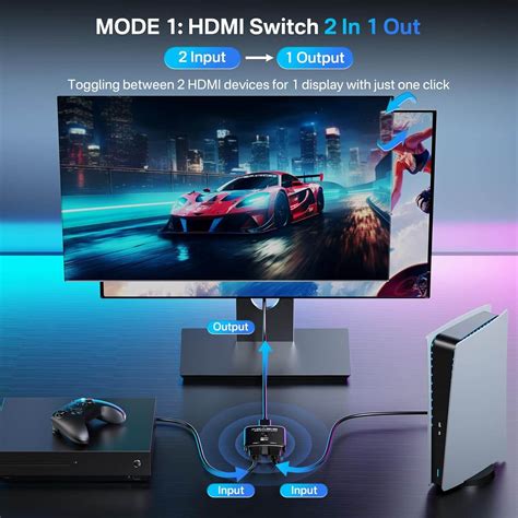 Acasis 4k 60hz Bidirectional Hdmi 2 1 Kvm Switch Splitter 2 In 1 Out