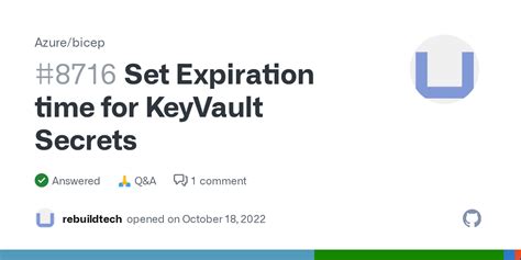 Set Expiration Time For Keyvault Secrets · Azure Bicep · Discussion