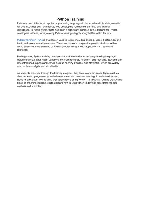 Ppt Python Training In Pune Powerpoint Presentation Free Download