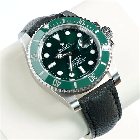 Rolex Submariner Green Hulk Straps Chevre Hunter Green Liger Straps