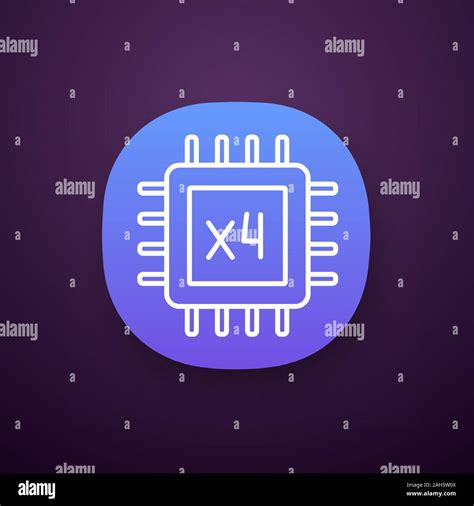 quad core processor app icon four core microprocessor microchip