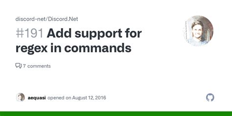 Add Support For Regex In Commands · Issue 191 · Discord Netdiscordnet · Github