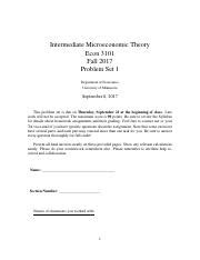 PS1 Pdf Intermediate Microeconomic Theory Econ 3101 Fall 2017 Problem Set 1 Department Of