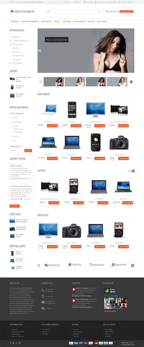 Simplepxcreate Responsive OpenCart Theme With Colors