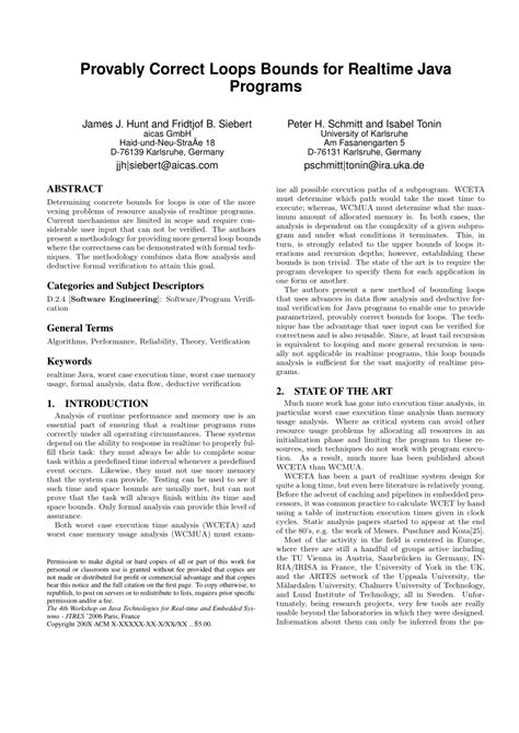 Pdf Provably Correct Loops Bounds For Realtime Java Programs