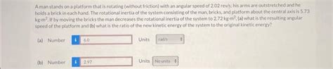 Solved A Man Stands On A Platform That Is Rotating Without