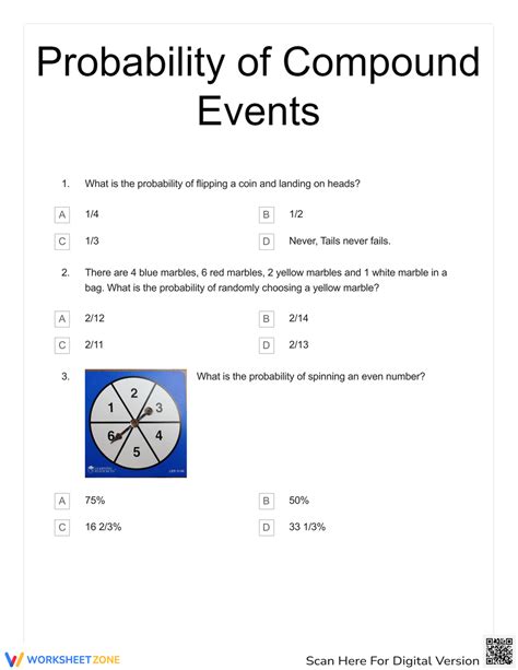 Experimental Probability Of Compound Events Online Exercise For