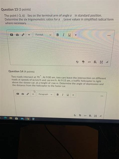 Solved Question 13 3 Points The Point 3 6 Lies On The Chegg Com