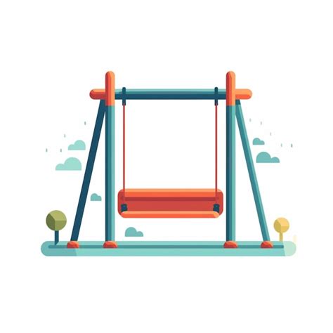 Premium Ai Image A Cartoon Swing Set With A Tree And A Bench