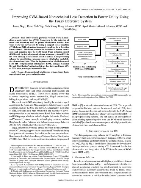 Pdf Improving Svm Based Nontechnical Loss Detection In Power Utility