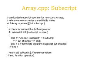 Object Oriented Programming Operator Overloading Array PPT