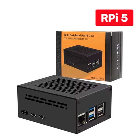 Case Geekworm 579 V3 para Raspberry Pi 5 Compatível com PCIe M 2 NVMe SSD Shield Top X1001