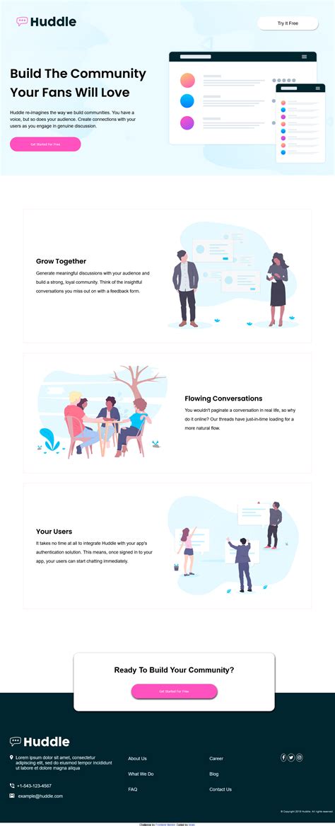 Github Bc464huddle Landing Page With Alternating Feature Blocks Master