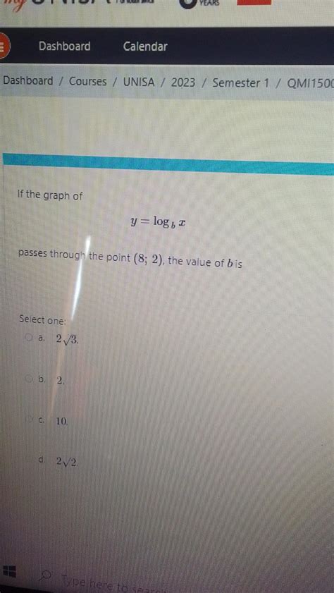 solved if the graph of y logbx passes through the point