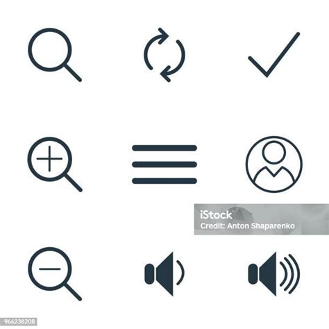 Ui 아이콘 확대 축소 아이콘 볼륨 아이콘입니다 평면 스타일 아이콘 디자인입니다 Ui입니다 Ui 아이콘의 그림입니다 그림 흰색 절연입니다 웹 디자인에 사용 가능 애플 리