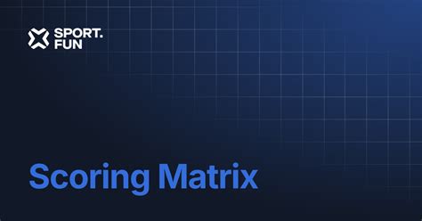 Scoring Matrix Football Sport Fun