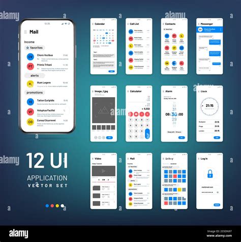 Screen Wireframes Mobile Interface App Wireframe Kit Ui Vector