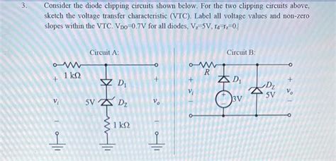 Solved Consider the diode clipping circuits shown below. For | Chegg.com