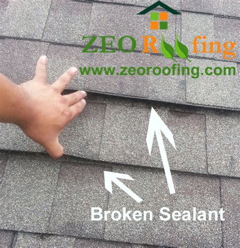 Roof Damage Due To Broken Shingle Sealant And High Winds Zeo Roofing