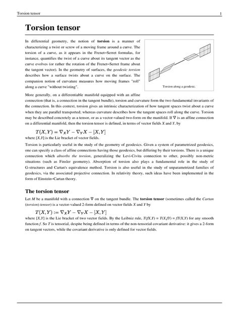 Torsion Tensor Differential Topology Mathematical Analysis