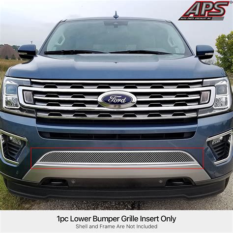 For 2018 2024 Ford Expedition Front Lower Bumper Stainless Chrome Mesh