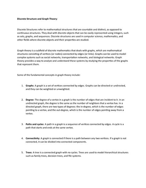 Discrete Structure And Graph Theory Discrete Structure And Graph Theory Discrete Structures