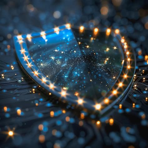 Digital Shield With Glowing Data Streams Symbolizing Cybersecurity Premium Ai Generated Image