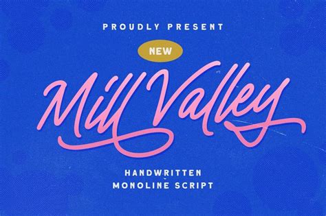 mill valley monoline script casual font fun font signature script