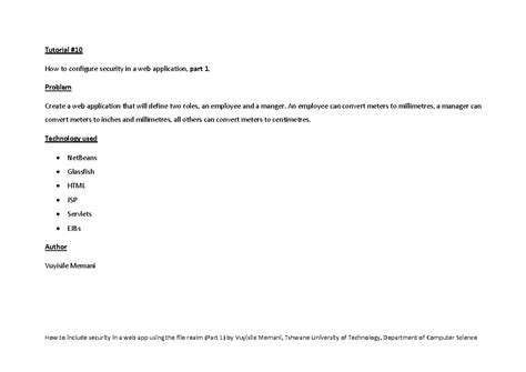 Security Tutorial Tutorial How To Configure Security In A Web Application Part Problem
