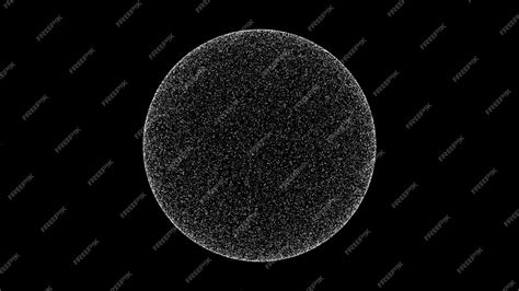 Premium Photo 3d White Sphere On Black Background Object Consisting Of Flickering Particles