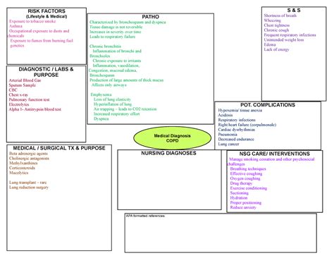 Copd Concept Map Medical Diagnosis Copd Risk Factors Lifestyle