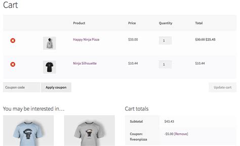 Php Display Cart Item Subtotal Striked When Discounted By A Coupon In