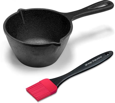 Cast Iron Basting Pot And Silicone Bbq Brush Bbq Basting Set With