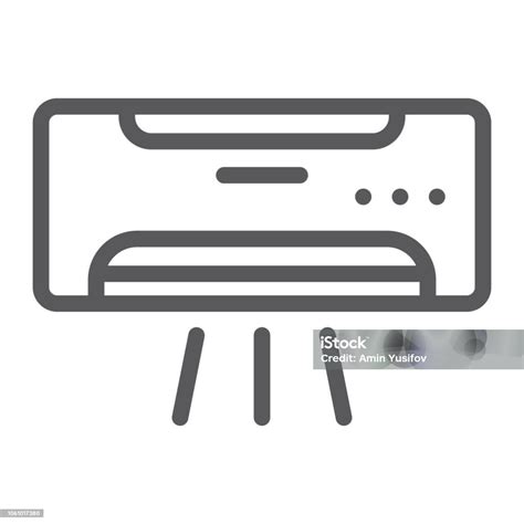 에 어 컨디셔너 라인 아이콘 기후 및 냉각 기기 기호 벡터 그래픽 흰색 바탕에 선형 패턴입니다 0명에 대한 스톡 벡터 아트 및 기타 이미지 Istock