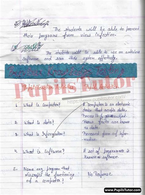 Computer Lesson Plan For Class 7 8 And 9 On Types Of Computer Virus