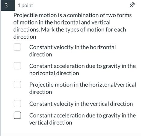 Solved Projectile Motion Is A Combination Of Two Forms Of