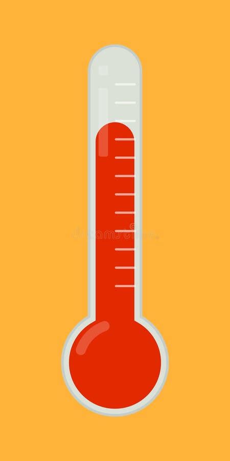 Hot Weather Icon Vector Hot Temperature Thermometer Vector