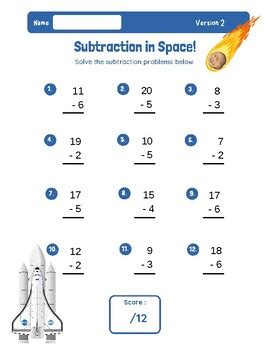 Elementary Subtraction Sheets Multiple Versions By Down To The Basics