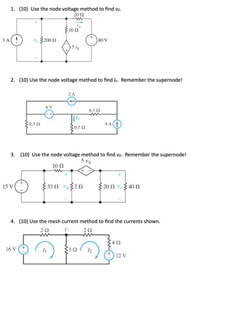 solved 10 z use the node voltage method to find v0 10