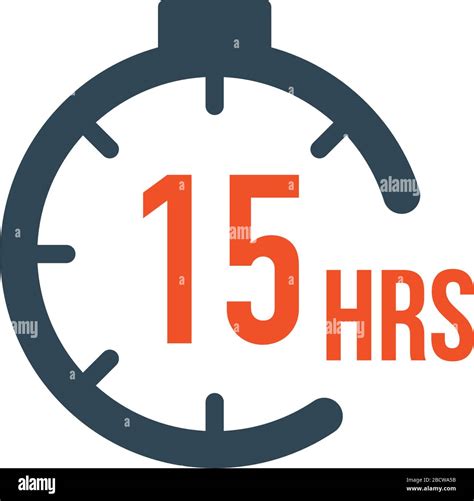 15 Hours Round Timer Or Countdown Timer Icon Deadline Concept