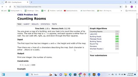 cses graph series counting rooms youtube