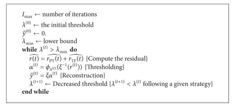 Iterative Thresholding Algorithm For Mca Download Scientific Diagram