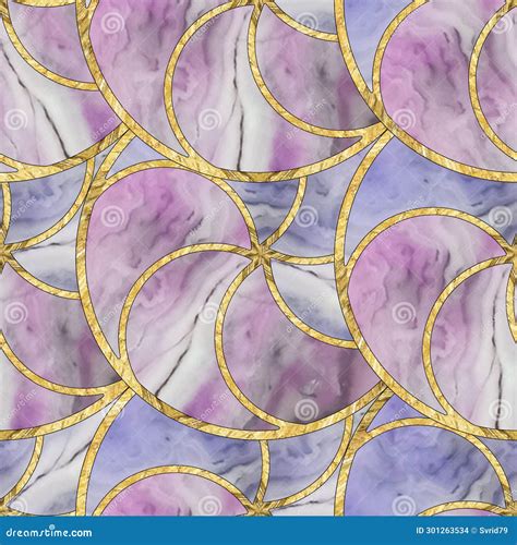 Tracery Seamless Pattern Circle Segment Mosaic Illustration In