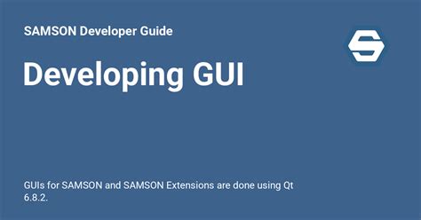 Developing Gui Samson Developer Guide